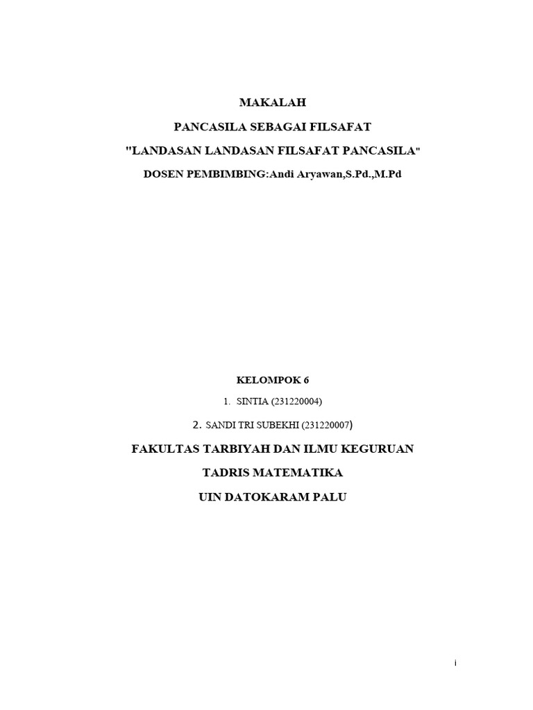 Makalah Pancasila | PDF | Ilmu Sosial | Sains & Matematika