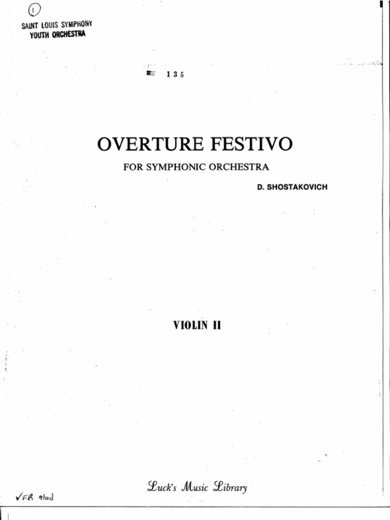 Shostakovich Festive Overture Violin 2 | PDF