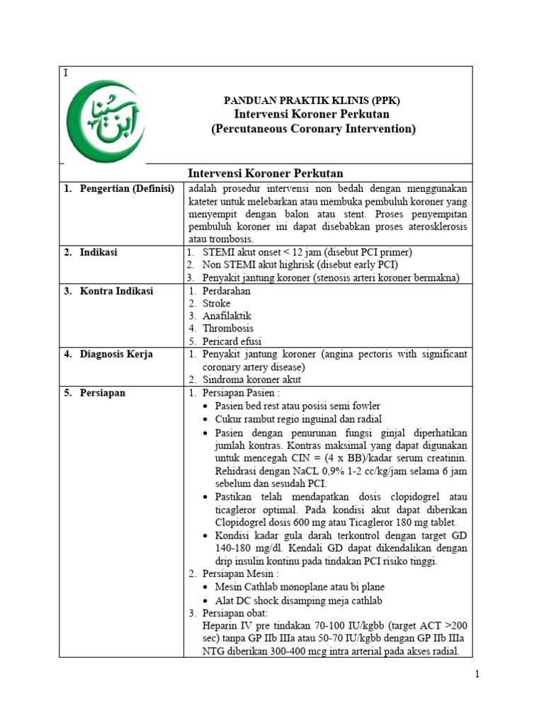Panduan Intervensi Koroner Perkutan | PDF