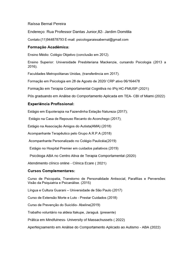 0 - CV Raíssa Psi | PDF