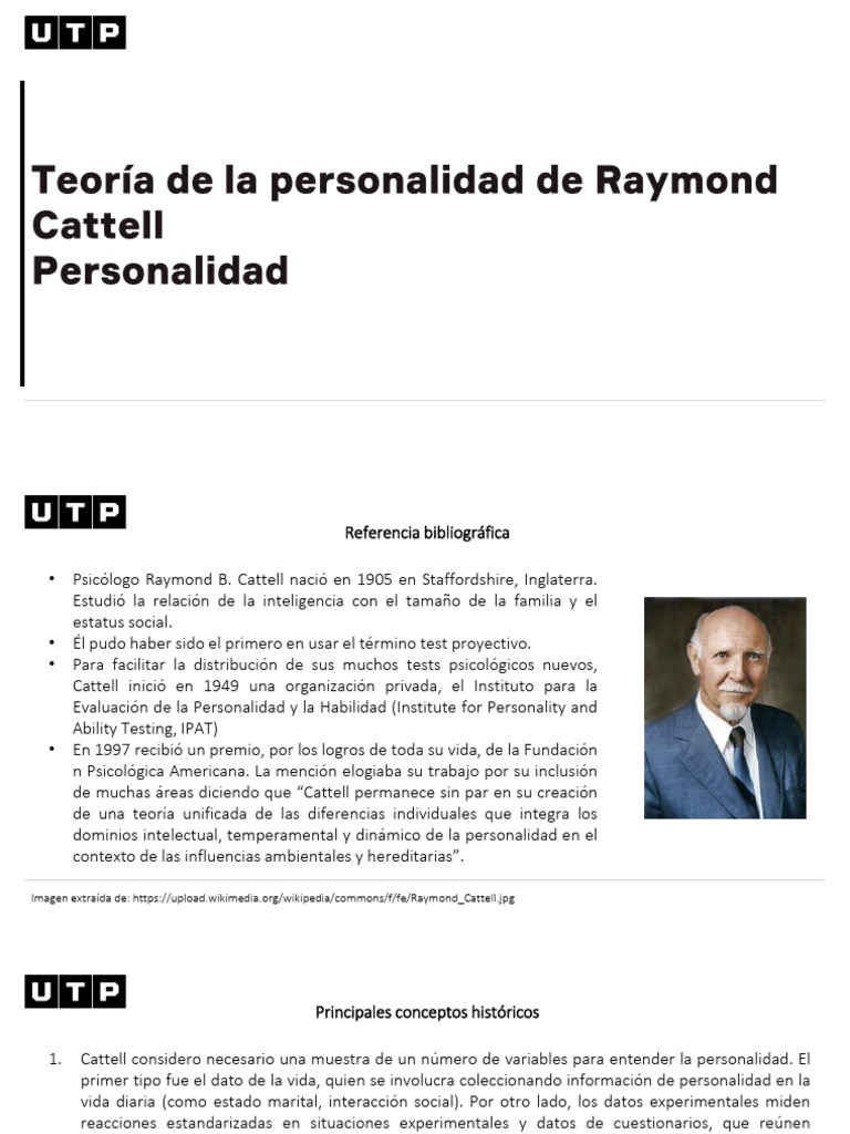 Semana 11 - Teoría de La Personalidad de Raymond Cattell | PDF ...