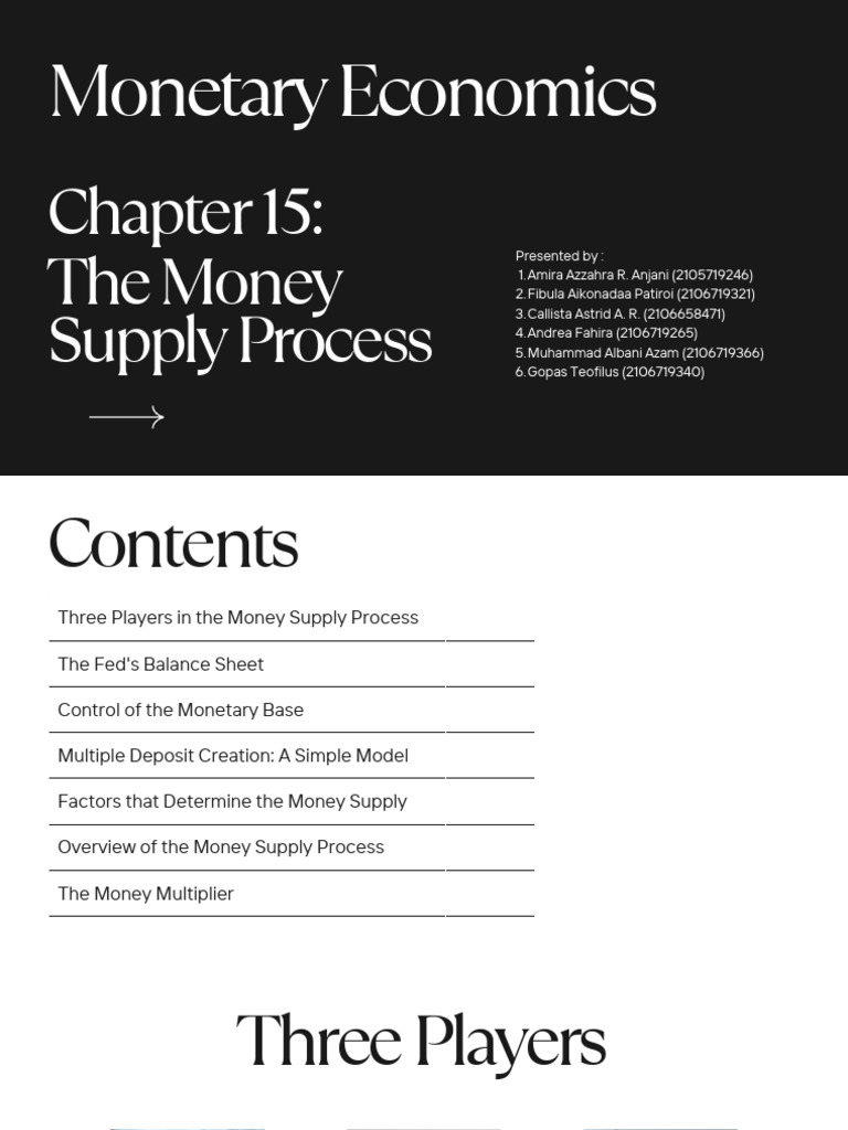 Monetary Economics Chapter 15 Presentation (Group 5) | PDF | Federal ...