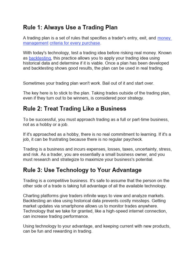 Trading Rule | PDF | Order (Exchange) | Technical Analysis