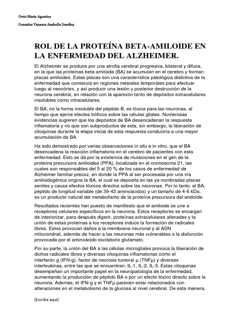 Beta Amiloide | PDF | Enfermedad de Alzheimer | Beta amiloide
