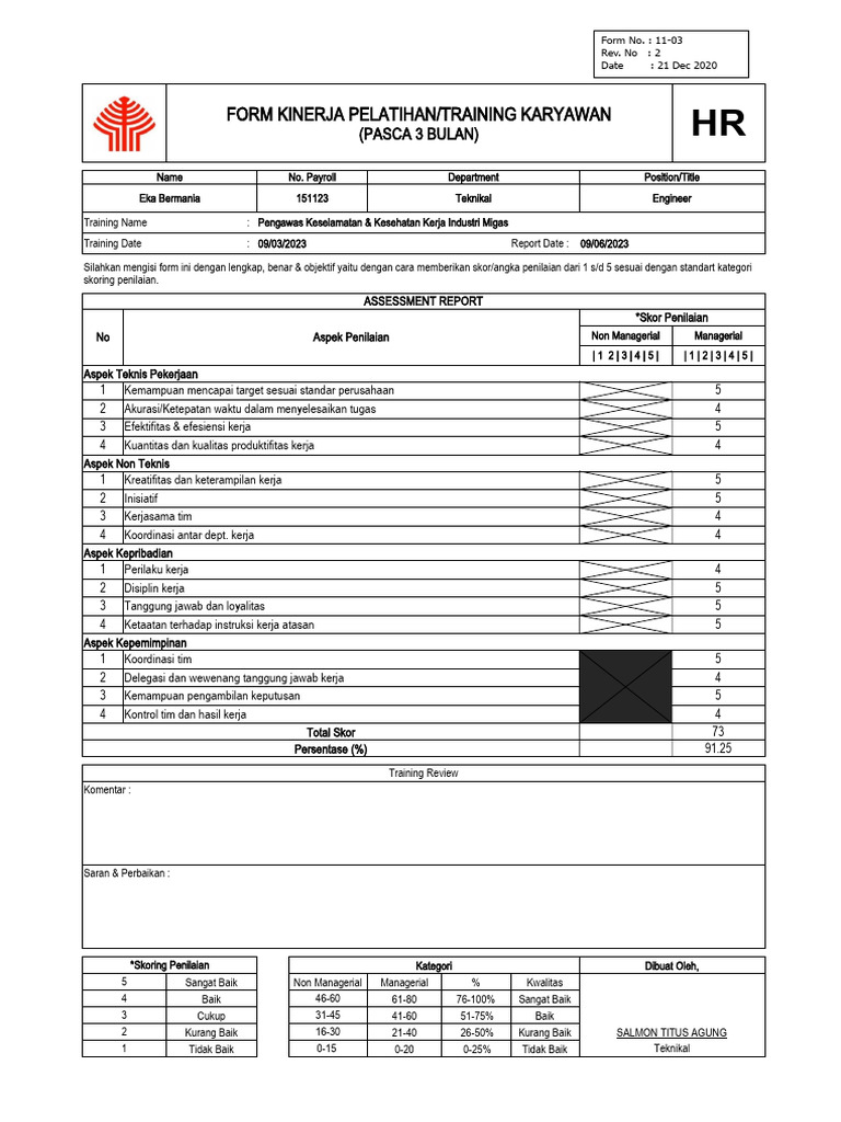 TPR - Eka Bermania (Pengawas K3 Industri Migas) | PDF