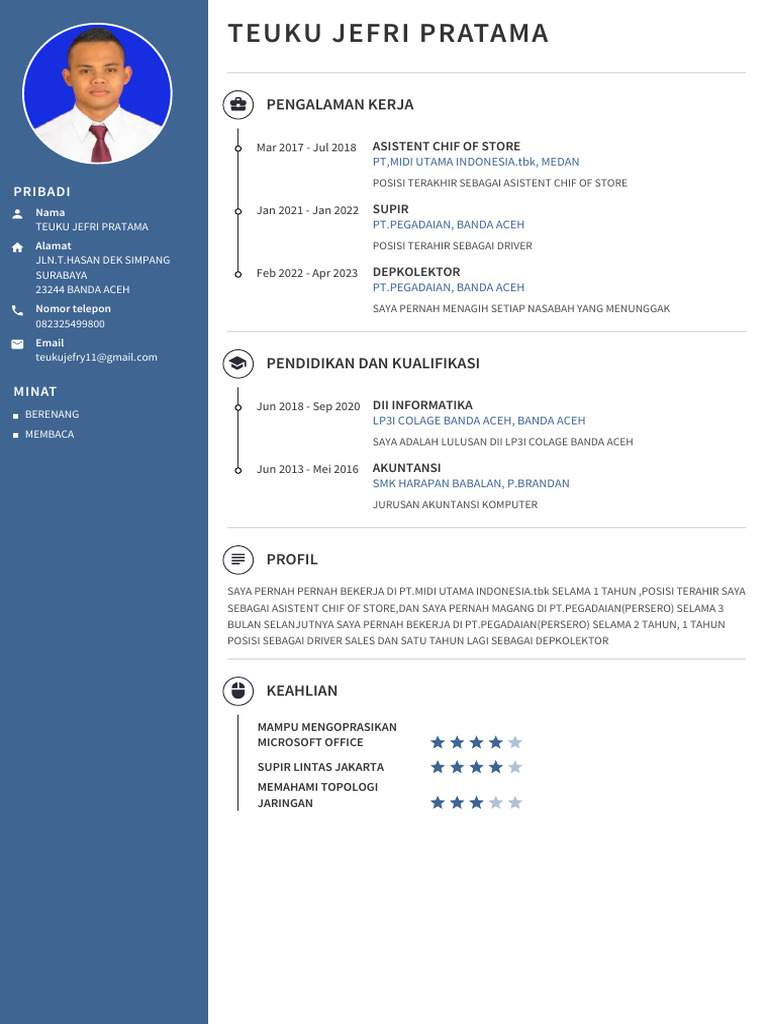 CV Teuku Jefri Pratama #1 | PDF