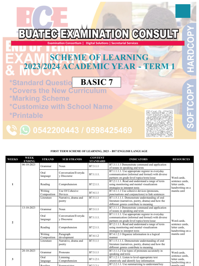 Basic 7 English Learning Plan | PDF | Reading Comprehension | Narrative