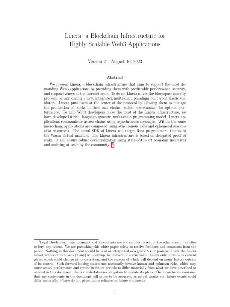 Linera Whitepaper v2 | PDF | Computing | Computer Science