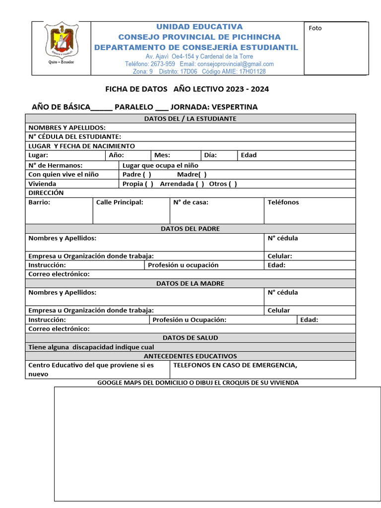 Ficha de Datos Dece | PDF