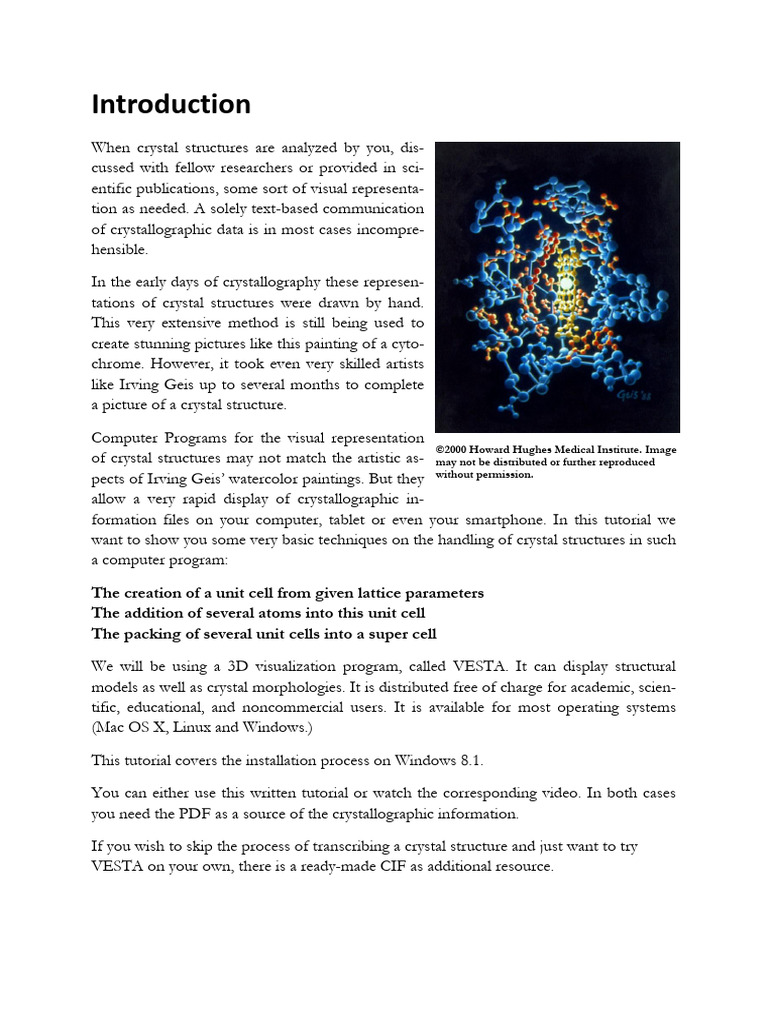 Written Tutorial Vesta | PDF | Crystal Structure | X Ray Crystallography