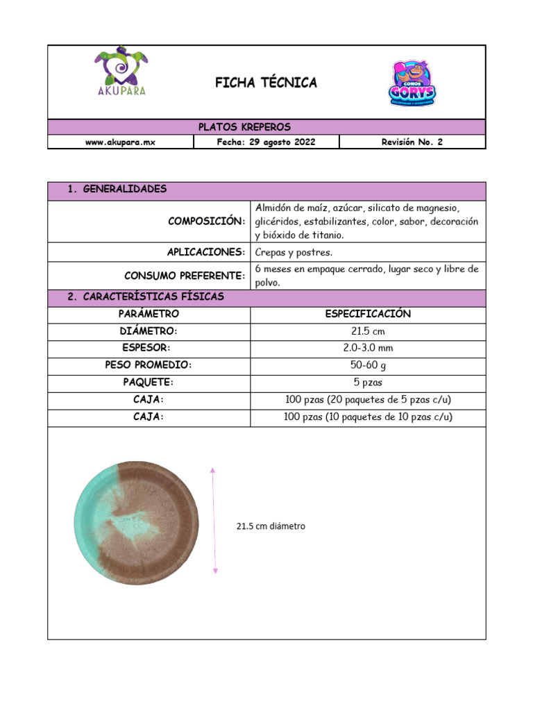 Ficha Tecnica Platos Kreperos 02 | PDF | Cocina occidental | Industria de alimentos
