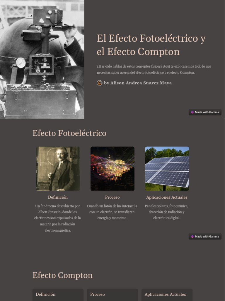 El Efecto Fotoelectrico y El Efecto Compton | PDF | Efecto fotoeléctrico | Fotón