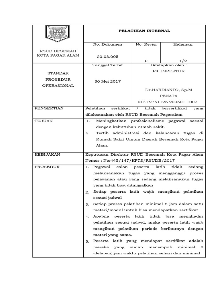 Prosedur Pelatihan dan Izin Belajar RSUD | PDF | Teknologi & Rekayasa
