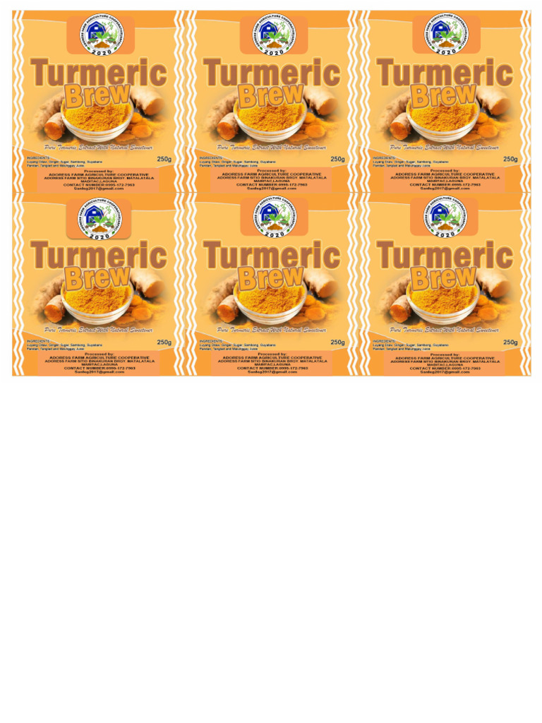 Turmeric Label With New With ADFAC Logo 250g | PDF