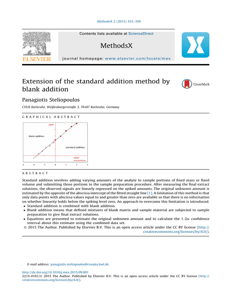 Extension of The Standard Addition Method by Blank | PDF | Estimator ...
