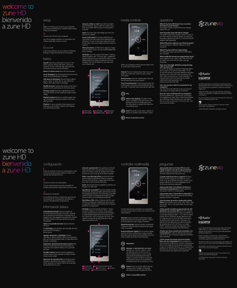 Zune HD Setup and Usage Guide | PDF | High Definition Television ...