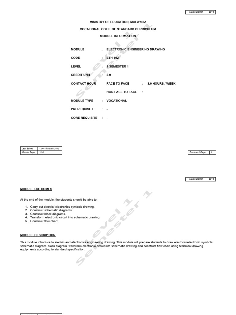 Etn102 - Electronic Engineering Drawing | PDF | Electronic Circuits ...