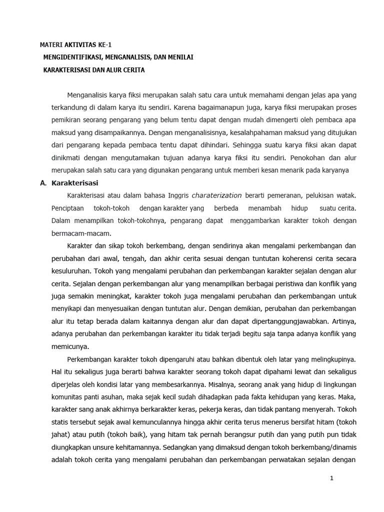 Materi Pembelajaran Cerpen - Cetak | PDF