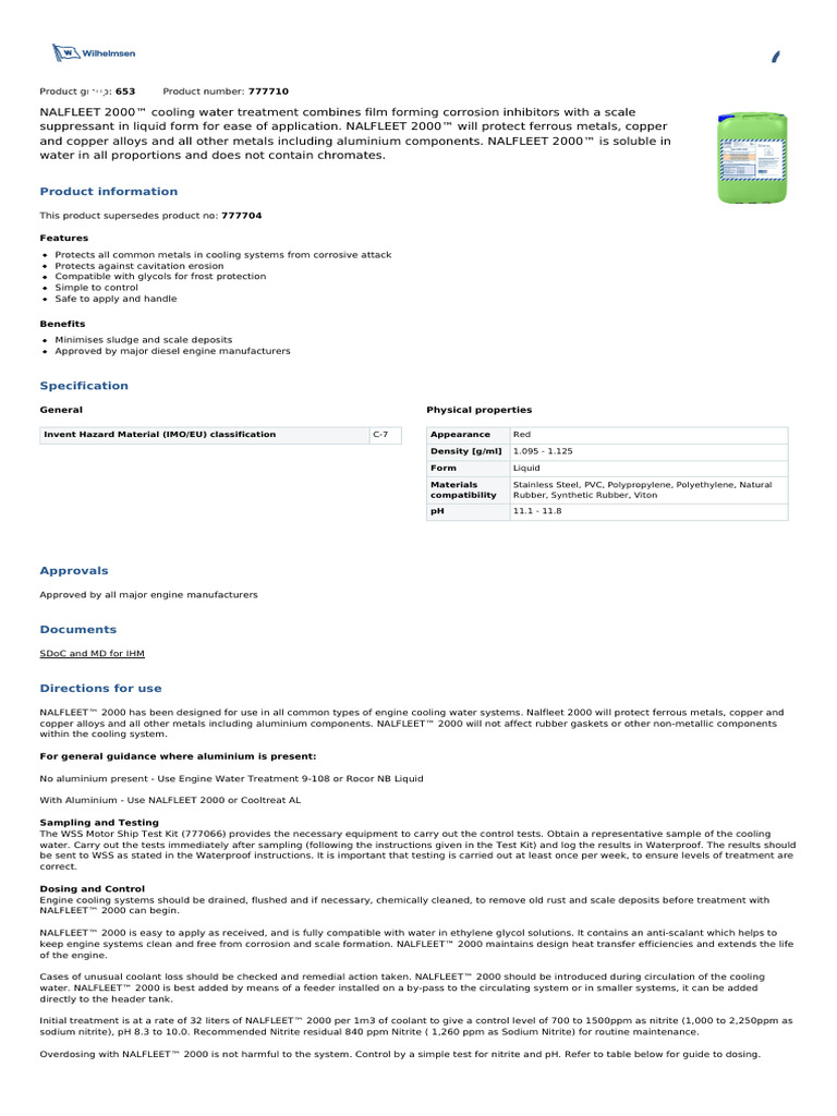 Nalfleet 2000 25 LTR | PDF | Corrosion | Metals