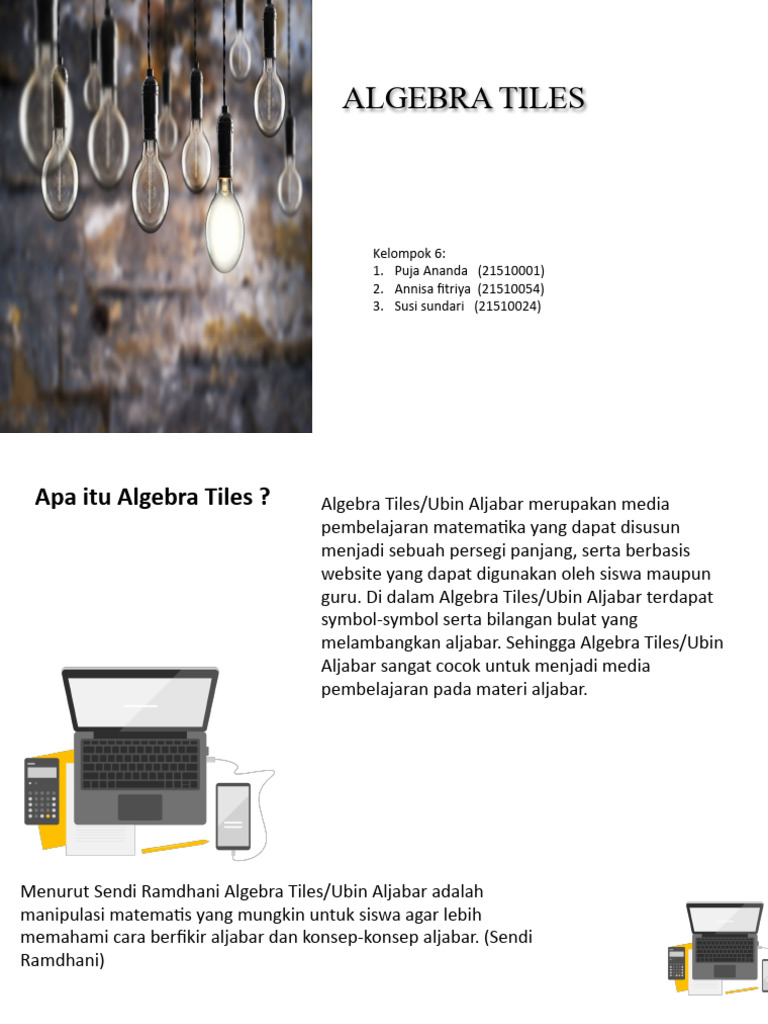 Algebra Tiles | PDF | Metode & Bahan Ajar