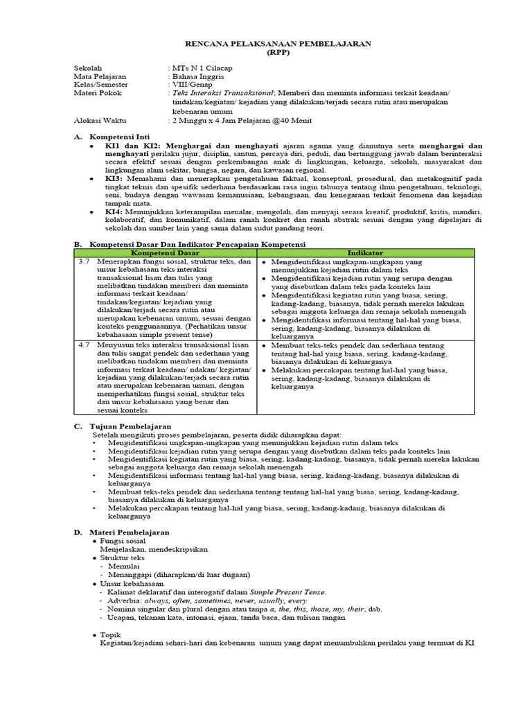 Simple Present Tense | PDF | Karier & Perkembangan | Seni & Disiplin Bahasa