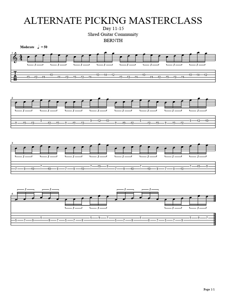 Bernth Alternate Picking Mastercal | Download Free PDF | Guitars ...