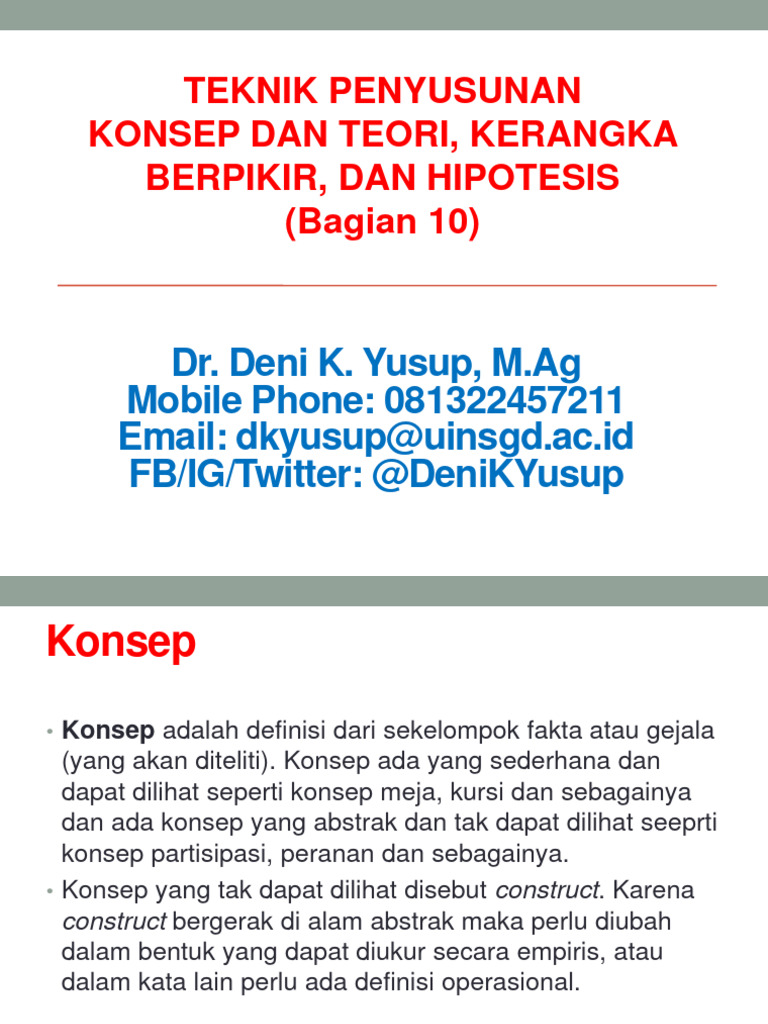Teknik Penyusunan Konsep Dan Teori Kerangka Berpikir Dan Hipotesis Pdf