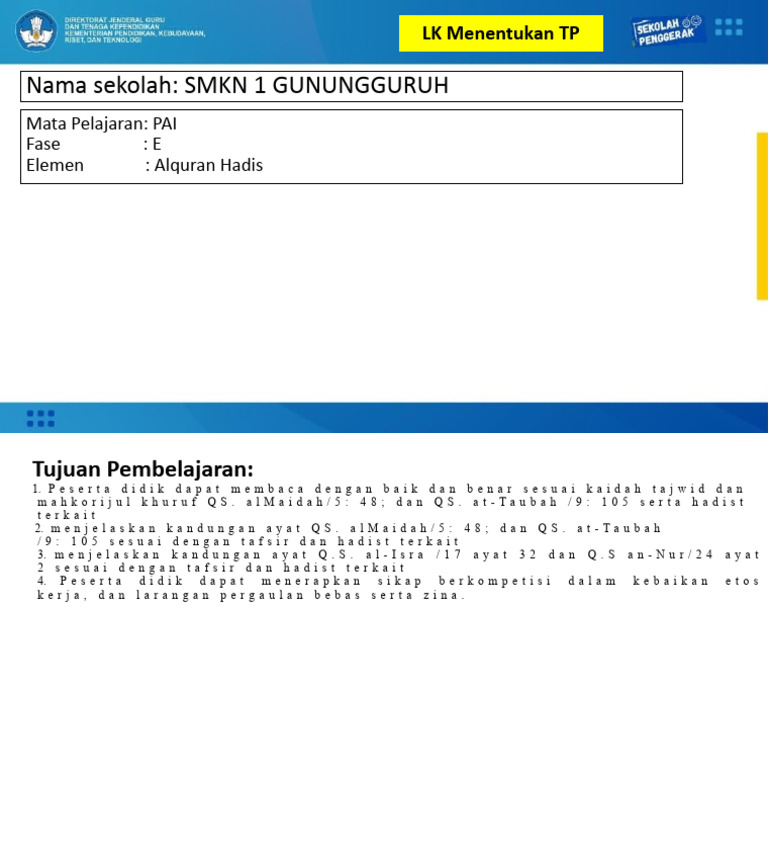 LK Ruang Kolaborasi - Menentukan TP - Kelompok-1 | PDF