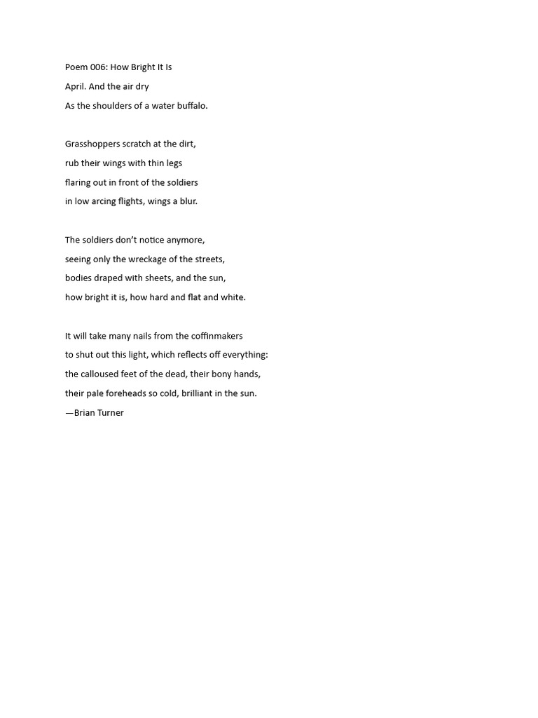 Poem 006: The Harsh Light of War | PDF | History