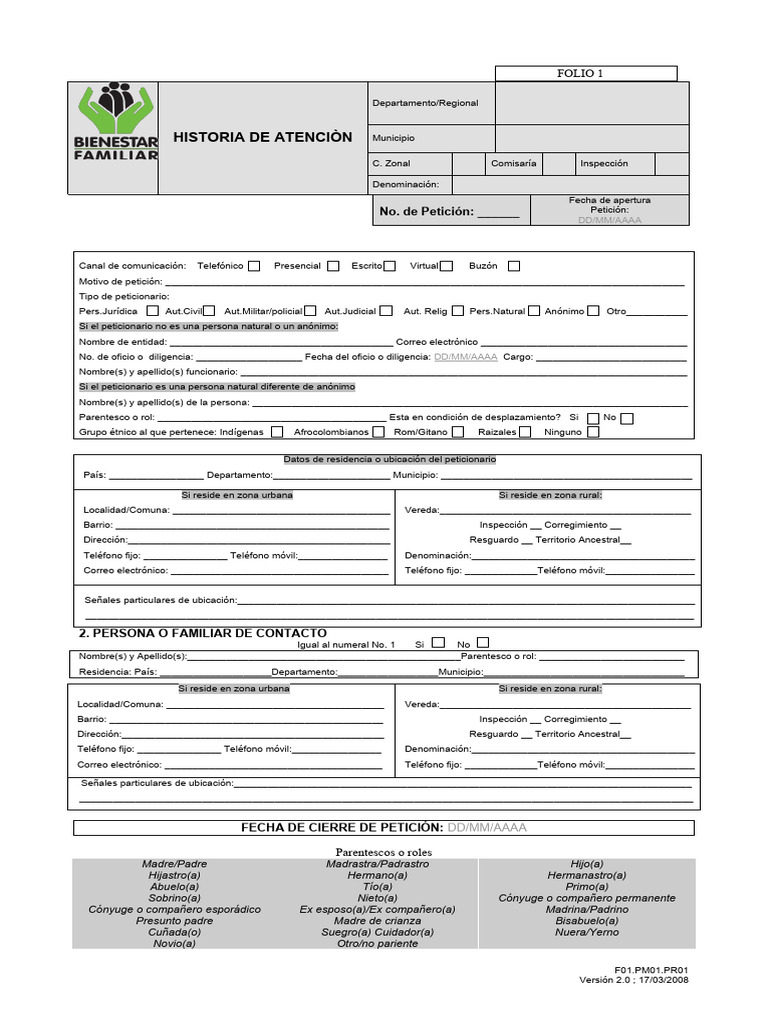 Formato Único Historia de Atención | PDF