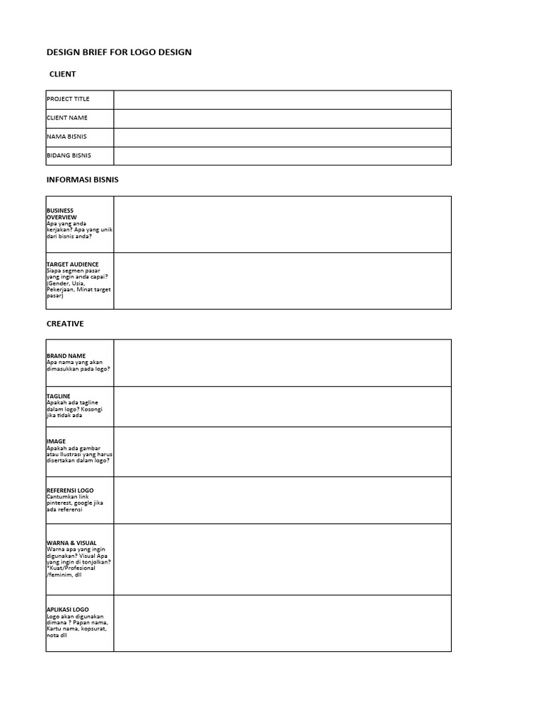 Form Logo Design Brief | PDF