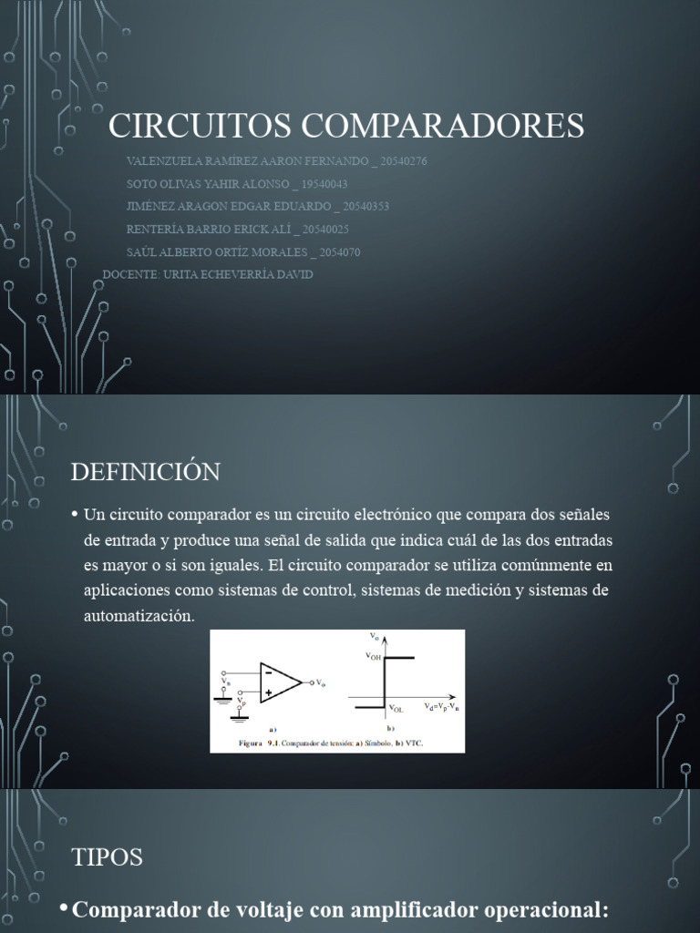 Tipos y Aplicaciones de Comparadores | PDF | Amplificador ...