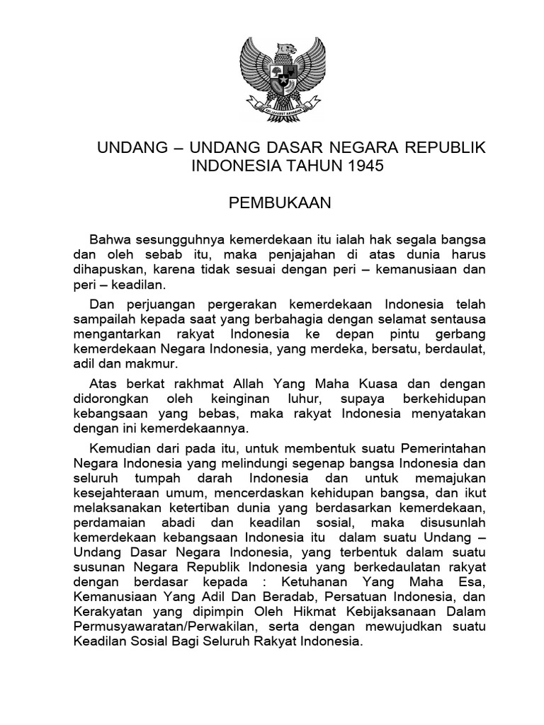Teks UUD-1945 | PDF