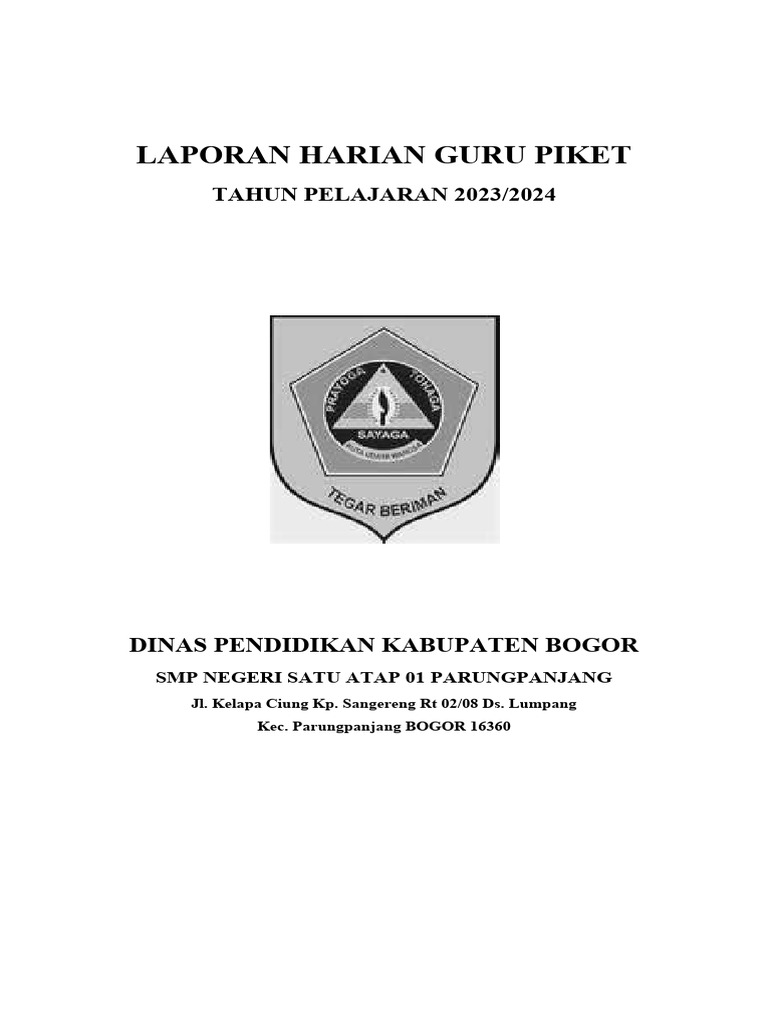 Cover Laporan Harian Guru Piket | PDF