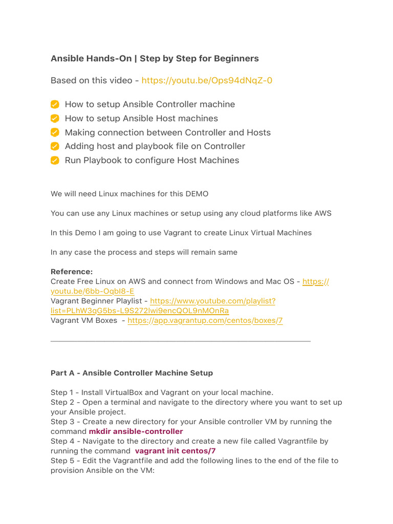 Ansible Setup Guide for Beginners | PDF | Networking | Internet & Web