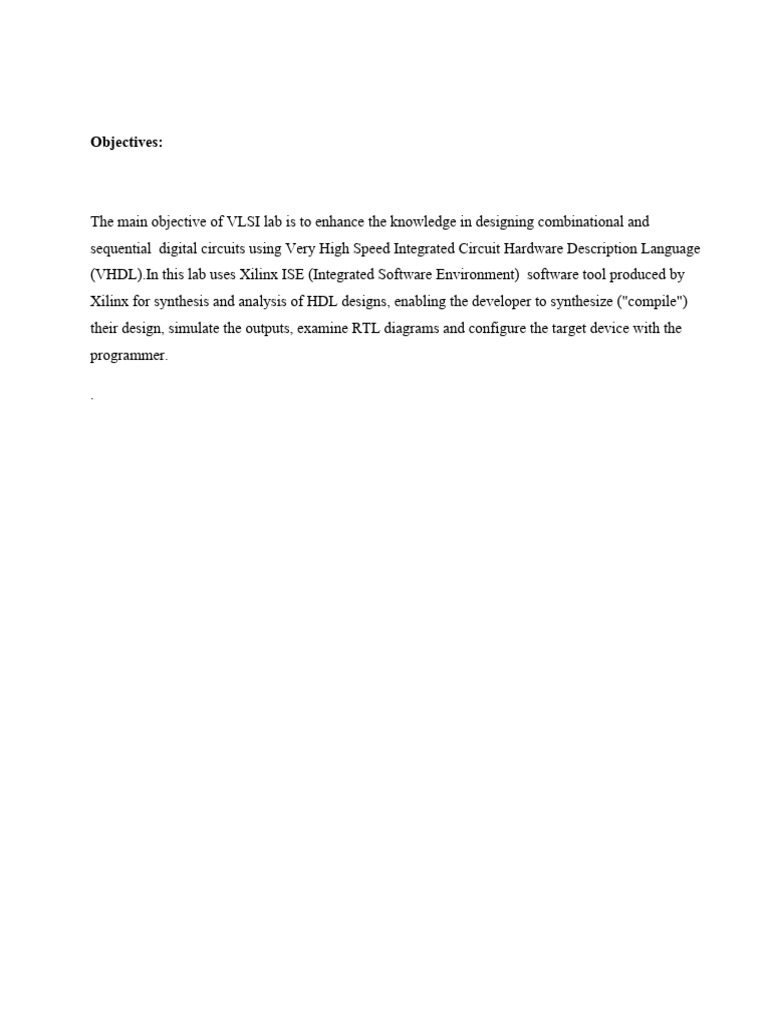 Vlsi Labmanual | PDF | Hardware Description Language | Vhdl