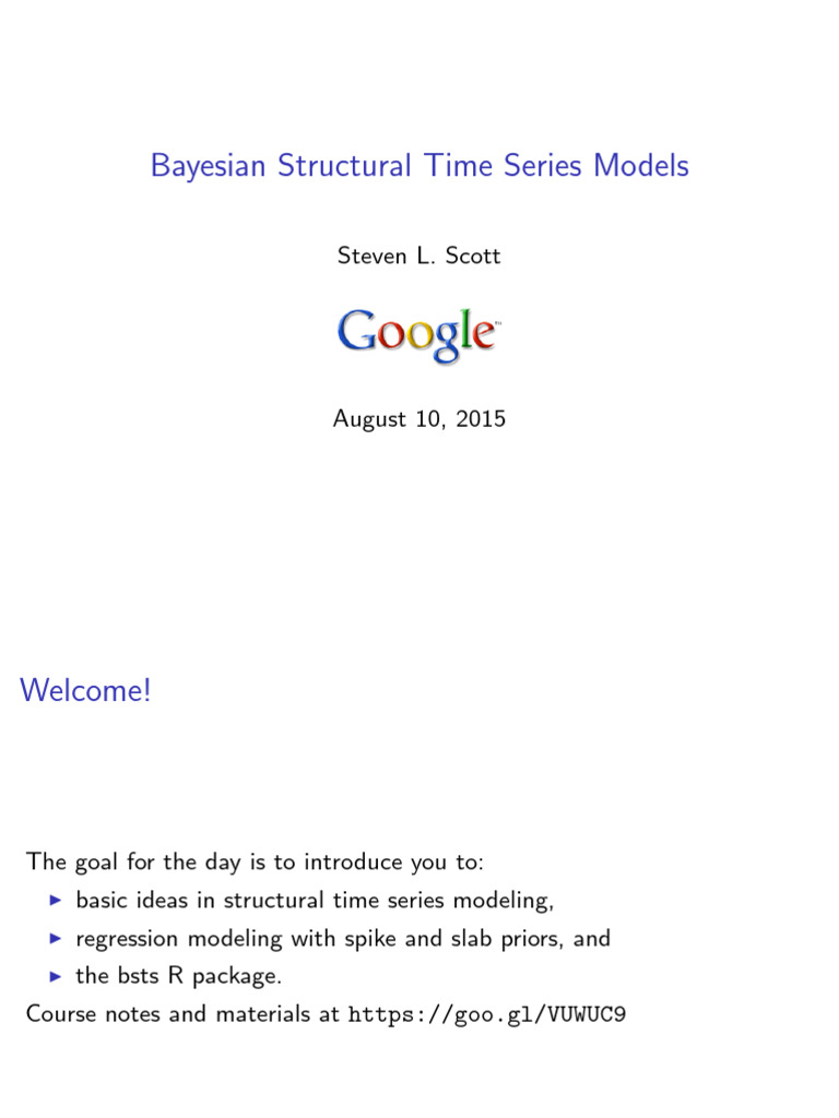Bayesian Structural Time Series Models | PDF | Time Series | Prediction Bayesian Structural Time Series Models | PDF | Time Series | Prediction