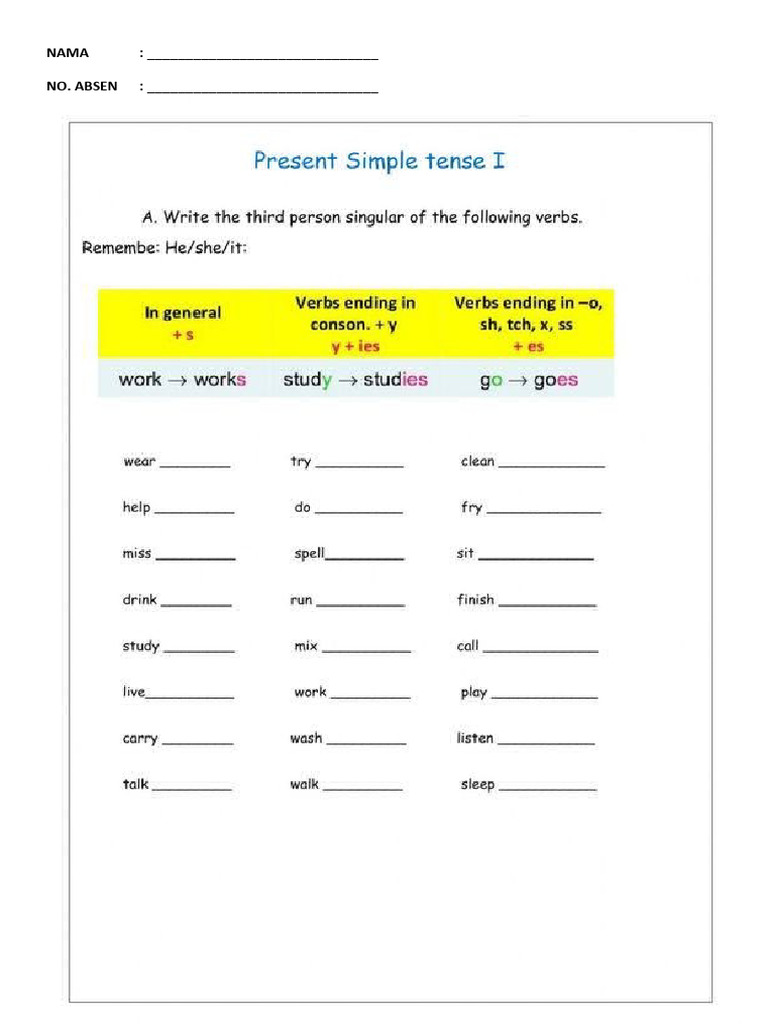 LKPD B. Inggris Simple Present | PDF