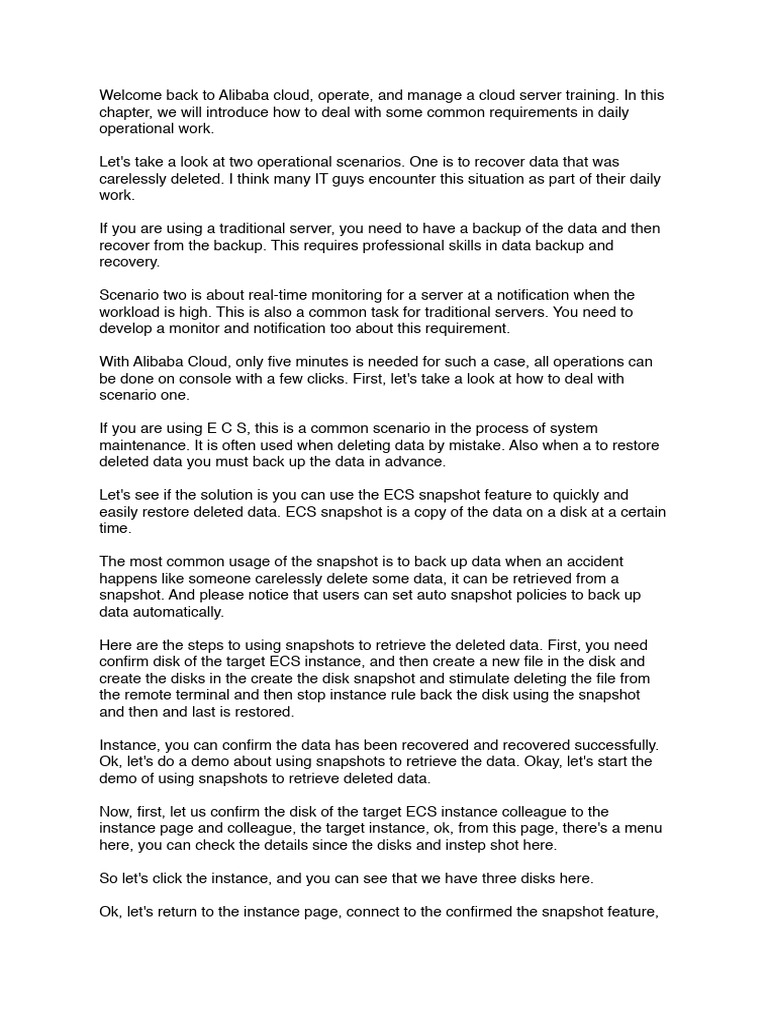 Chapter 4 Script | PDF | Backup | Cloud Computing