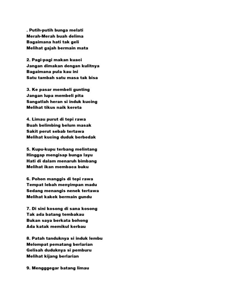 Contoh Pantun Jenaka Lucu dan Kreatif | PDF