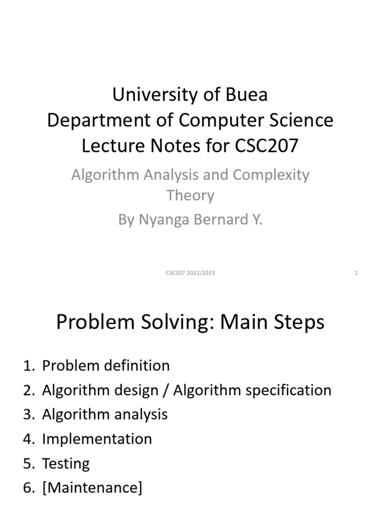 Csc 207 Pdf Time Complexity Computational Complexity Theory