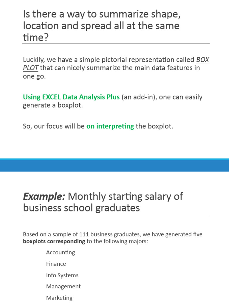 Chapter 3 Slides #4 Boxplots | PDF | Statistics | Statistical Analysis