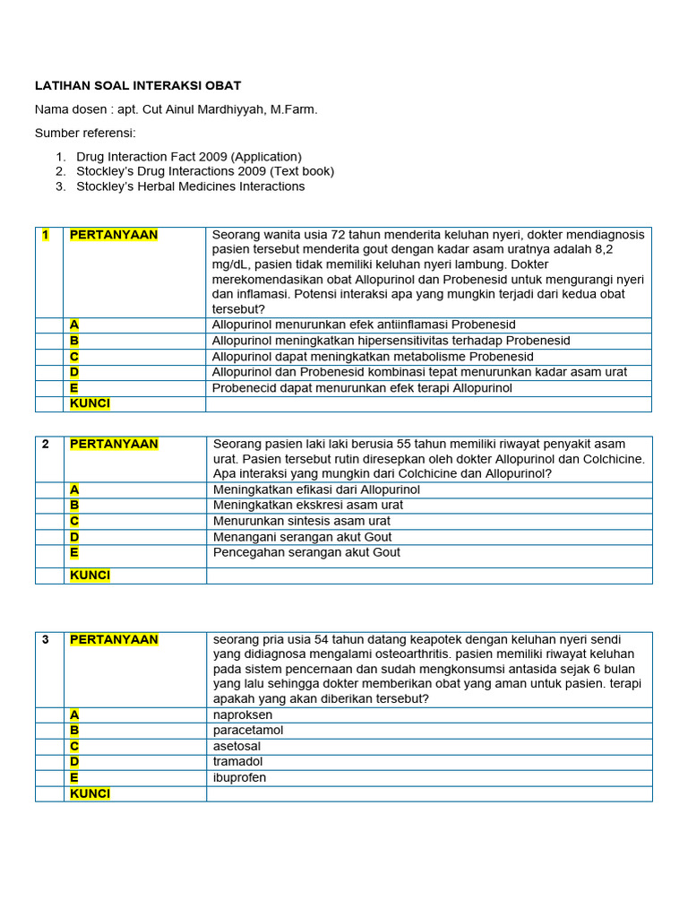 Interaksi Obat dalam Terapi Gout dan Hipertensi | PDF | Kesehatan Holistik