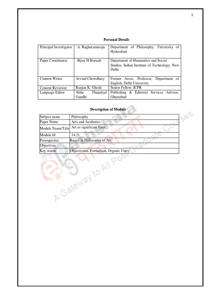 Personal Details | PDF | Aesthetics | Experience