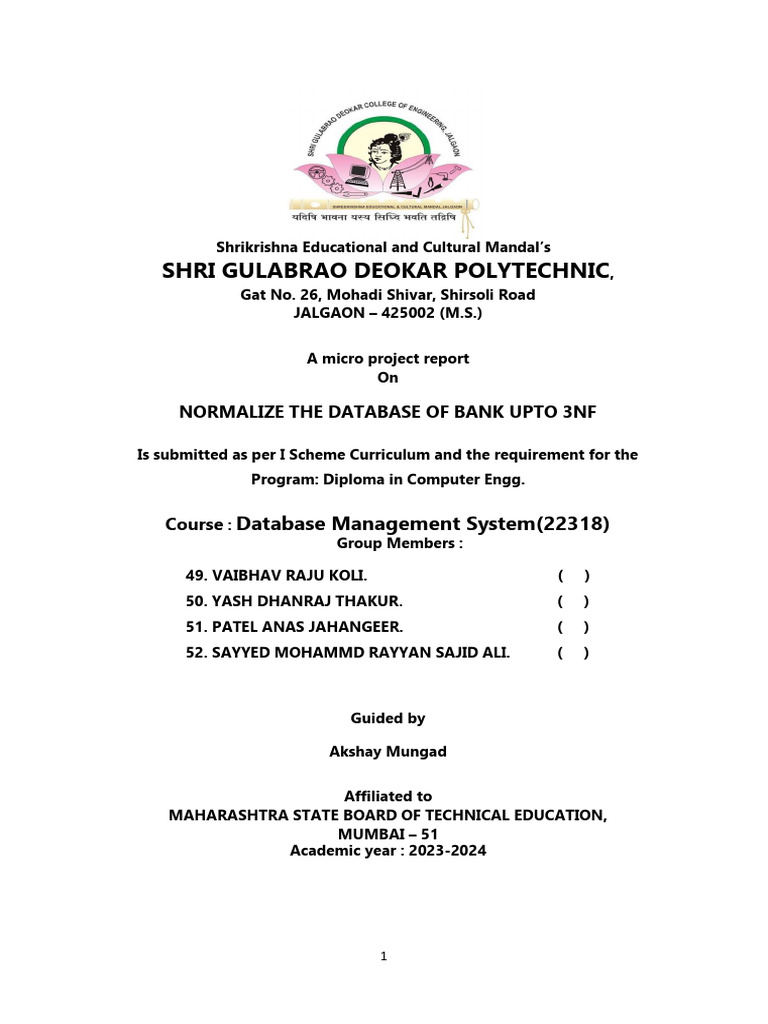 Dbms Project y | Download Free PDF | My Sql | Databases