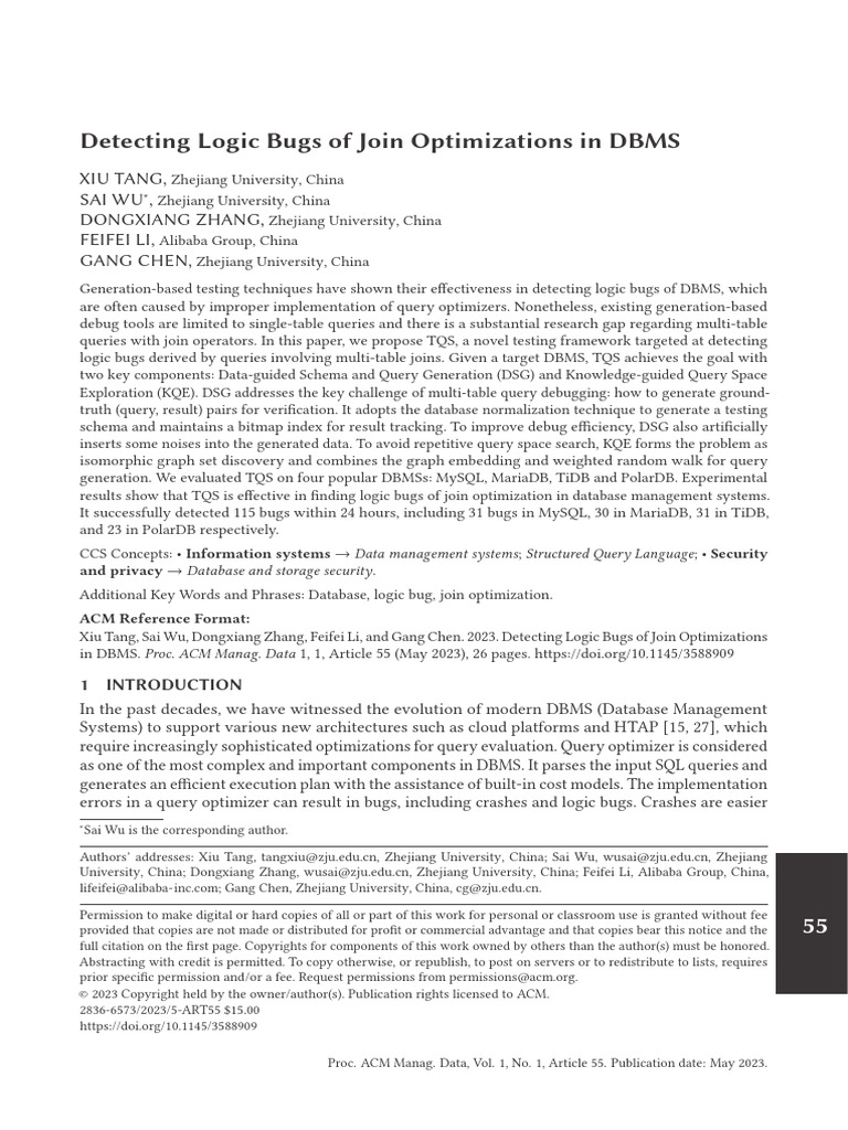 Detecting Logic Bugs | PDF | Databases | Database Index Detecting Logic Bugs | PDF | Databases | Database Index