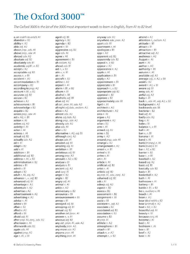 The Oxford 3000 | PDF
