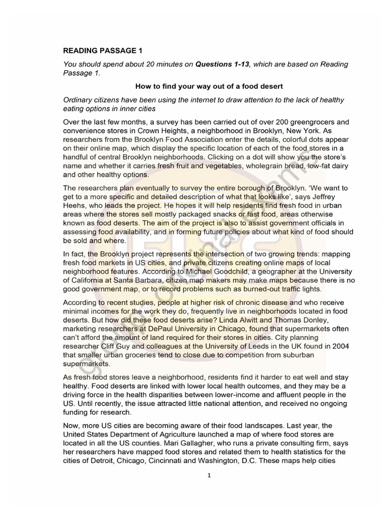 Test 7 Passage 1-2 | PDF