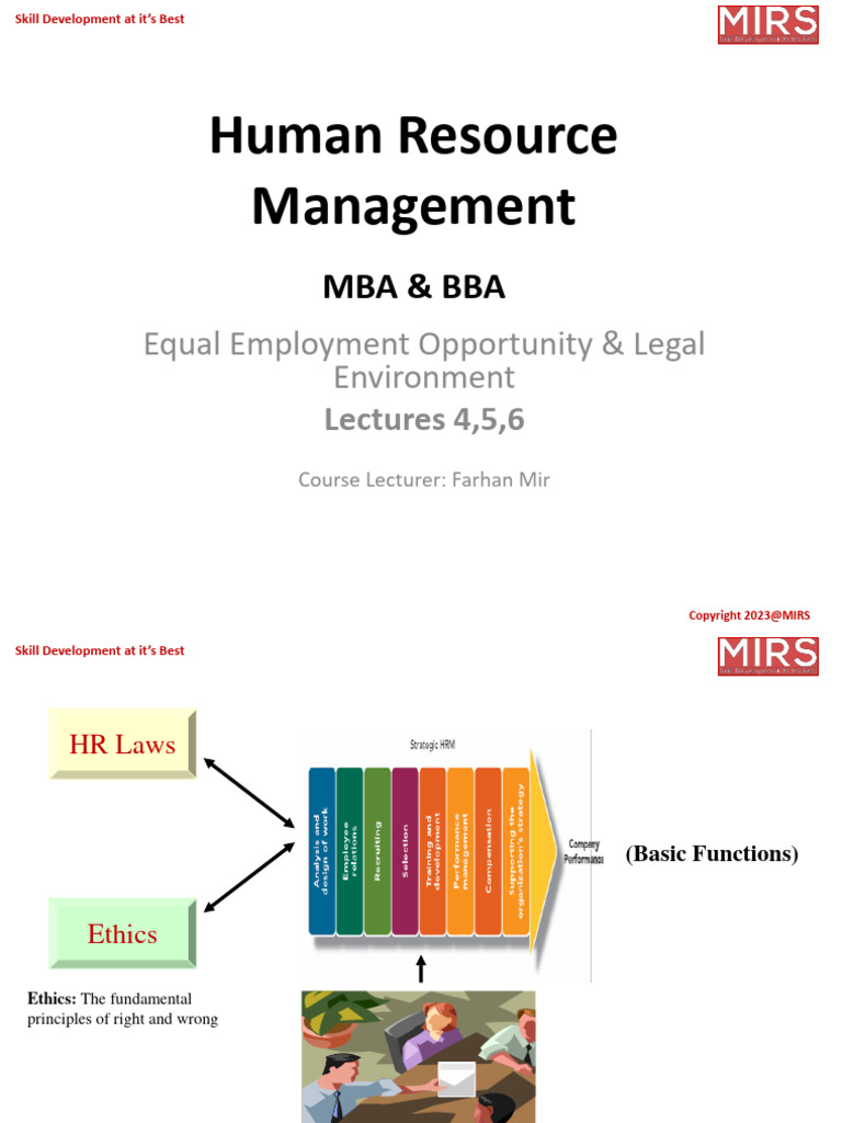 Bba and Mba - HRM - Module 2 - Lec 456 - Eeo | PDF | Americans With Disabilities Act Of 1990 ...