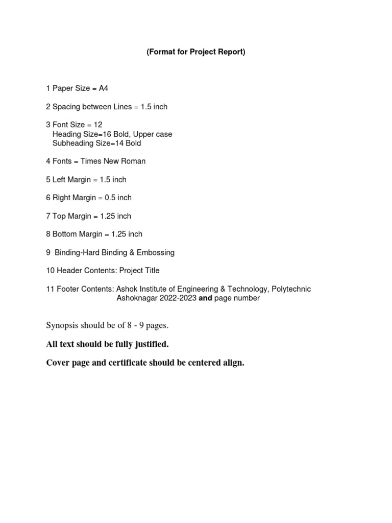 Format Project Synopsis | PDF | Computer Science | Computing